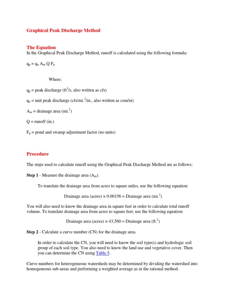 Graphical Peak Discharge Method | PDF | Drainage Basin | Discharge ...