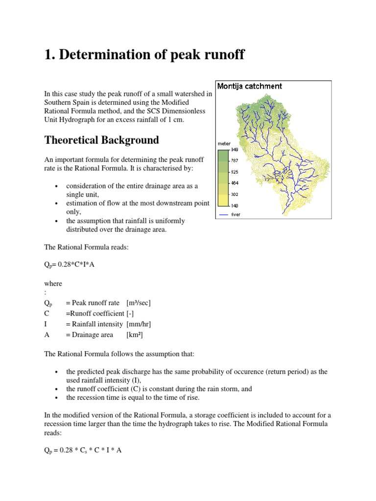 Determination Peak Runoff | PDF | Drainage Basin | Surface Runoff