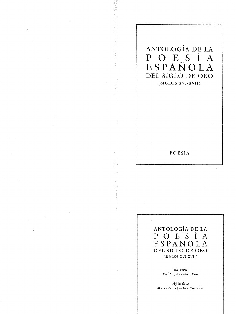 Austral - Antología de La Poesia Española Del Siglo de Oro | PDF