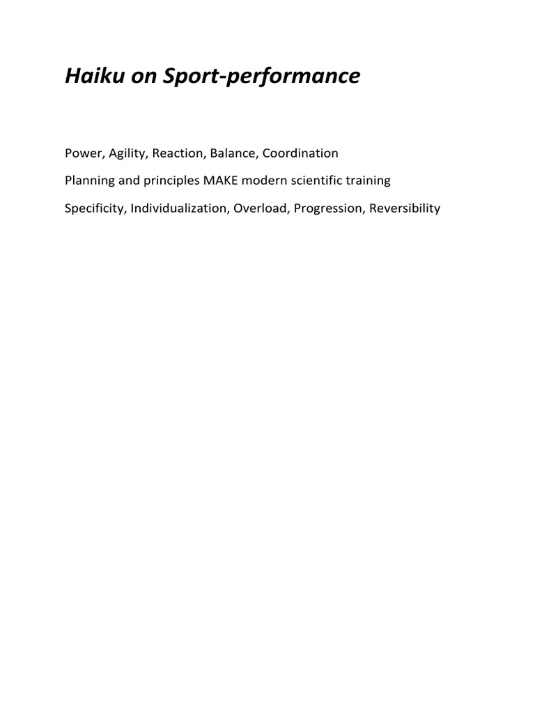 Haiku On Sport | PDF