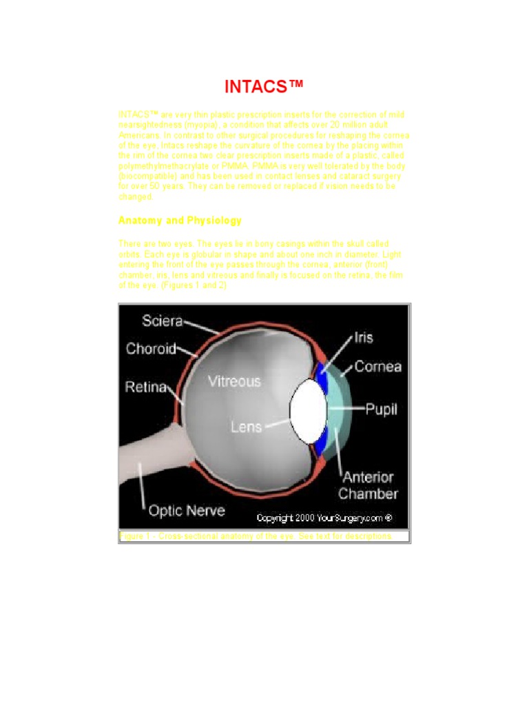 Intacs™: Anatomy and Physiology | PDF | Human Eye | Eye