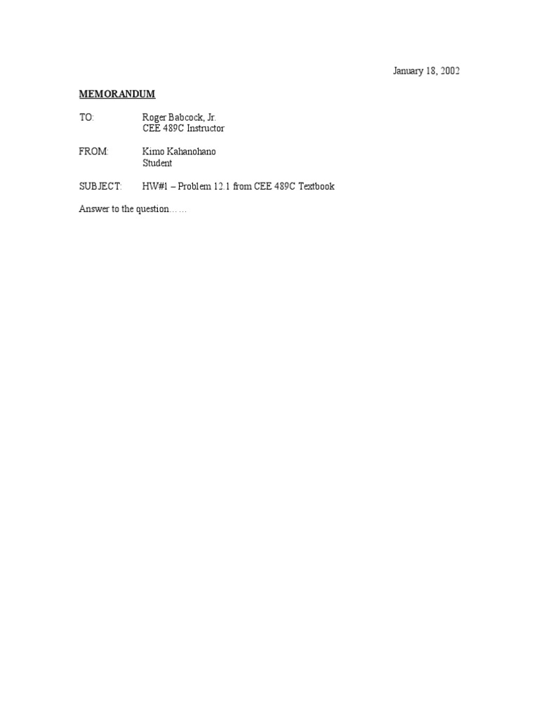Memorandum Template | PDF