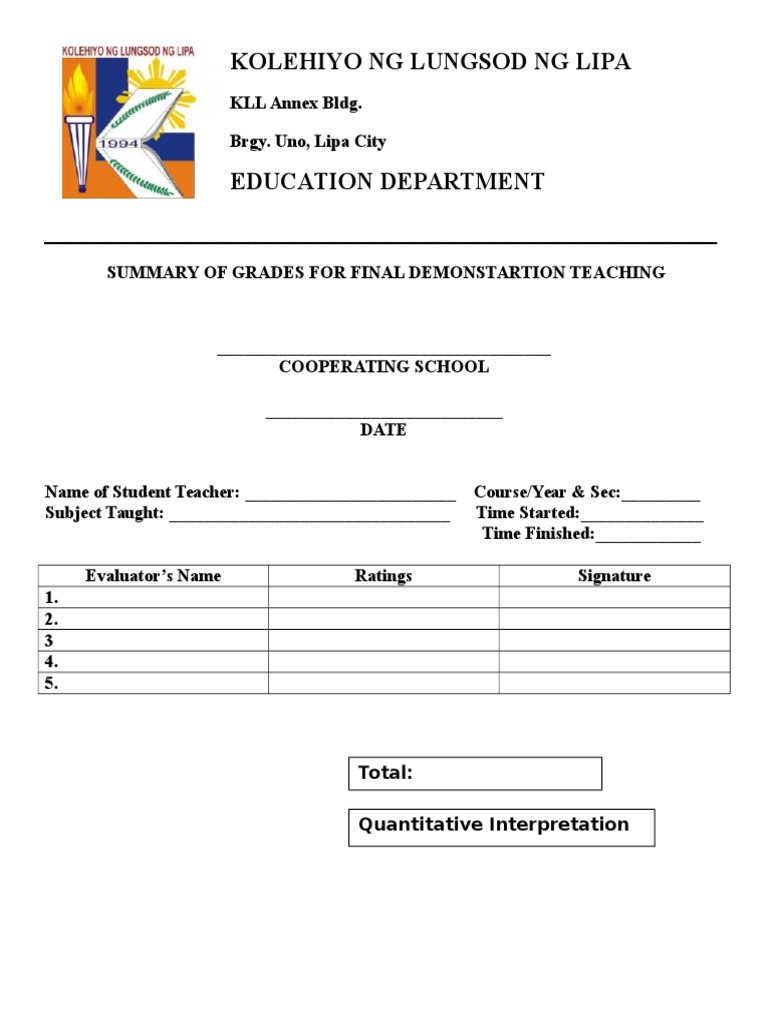 Summary of Grades | PDF | Homework | Teachers