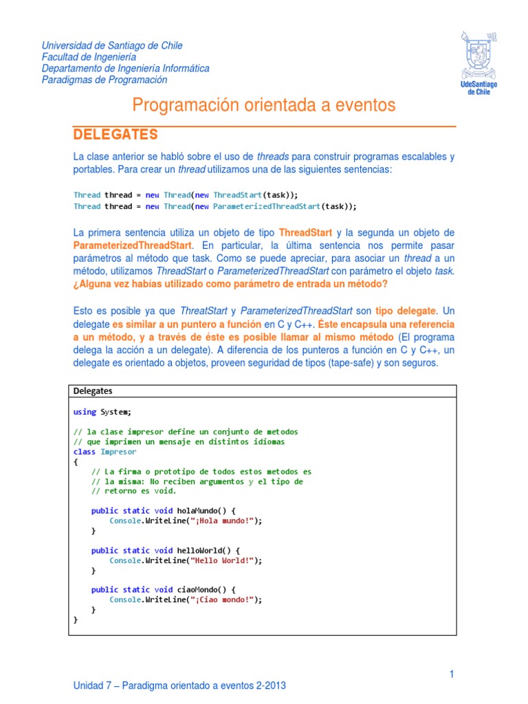 Programacion Dirigida Por Eventos | PDF | C ++ | Método (programación ...