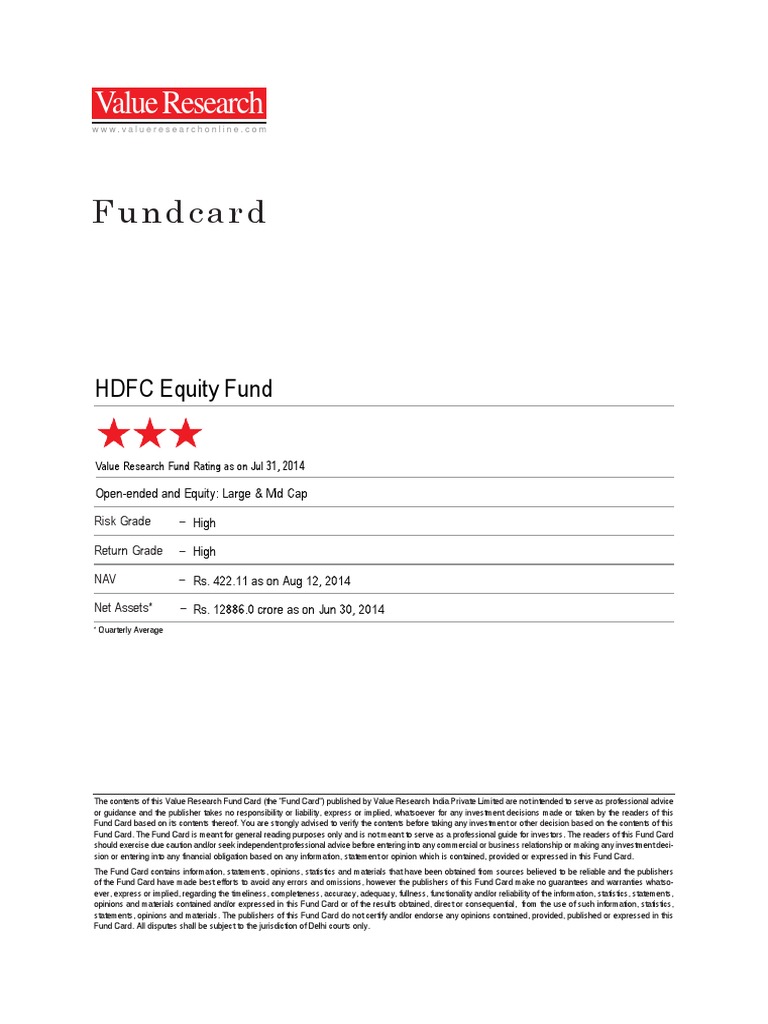 HDFC Equity | PDF | Beta (Finance) | Sharpe Ratio