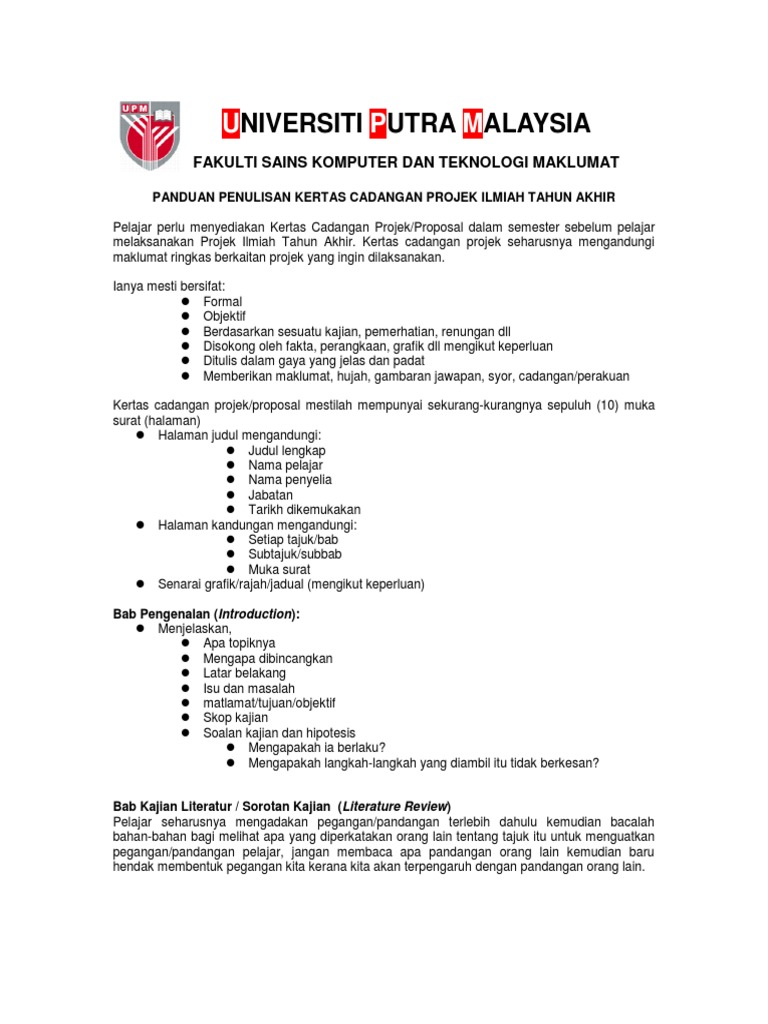 Panduan Proposal Projek Akhir | PDF