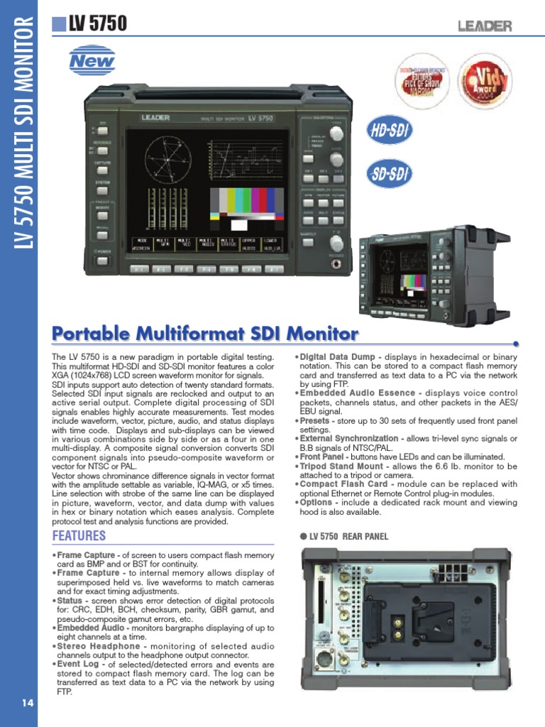 Leader Lv5750 | PDF | Digital Technology | Computing
