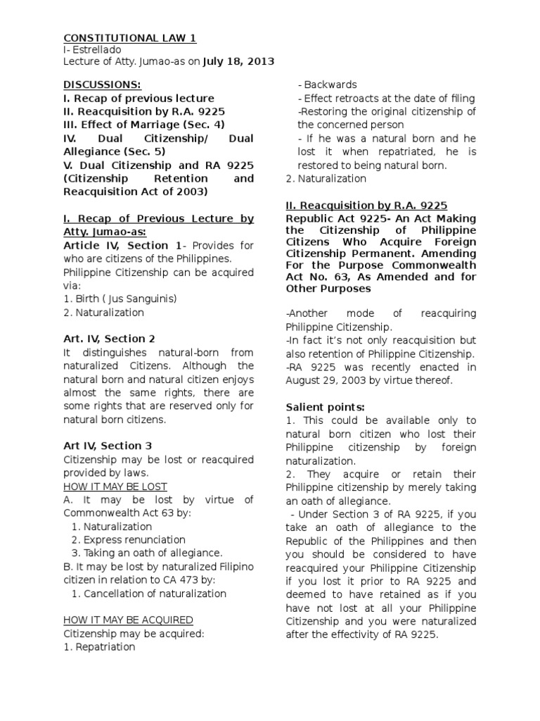 Ra 9225 | PDF | Naturalization | Oath Of Office