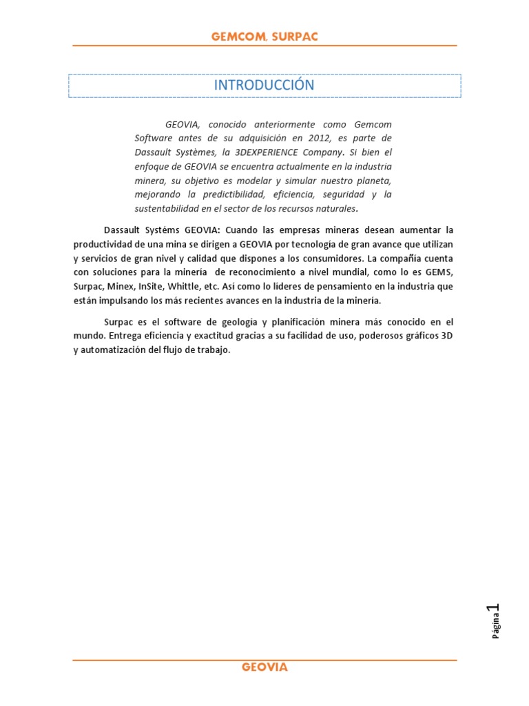 SURPAC | PDF | Minería | Software
