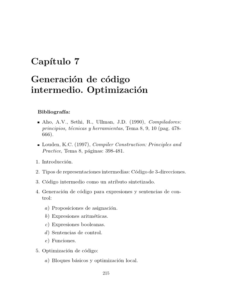 Generacion de Codigo y Optimizacion de Codigo | PDF | Compilador ... Generacion de Codigo y Optimizacion de Codigo | PDF | Compilador ...