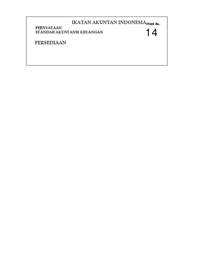 PSAK 14: Standar Persediaan Akuntansi | PDF | Bisnis | Pengelolaan ...