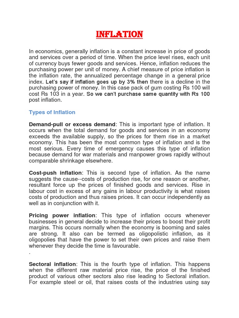 Inflation | PDF | Inflation | Interest