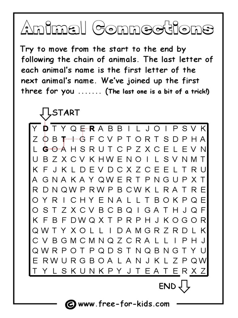 Animal Connections Puzzle Sheet | PDF