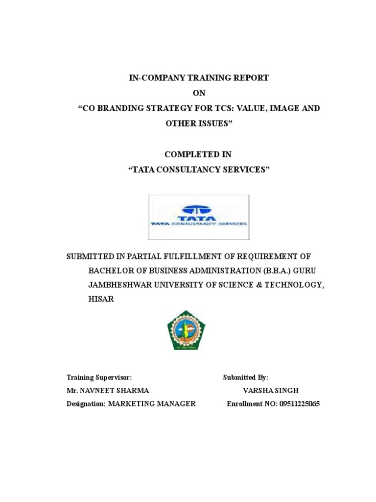 Co Branding Strategy For Tcs Value, Image and Other Issues | PDF ...