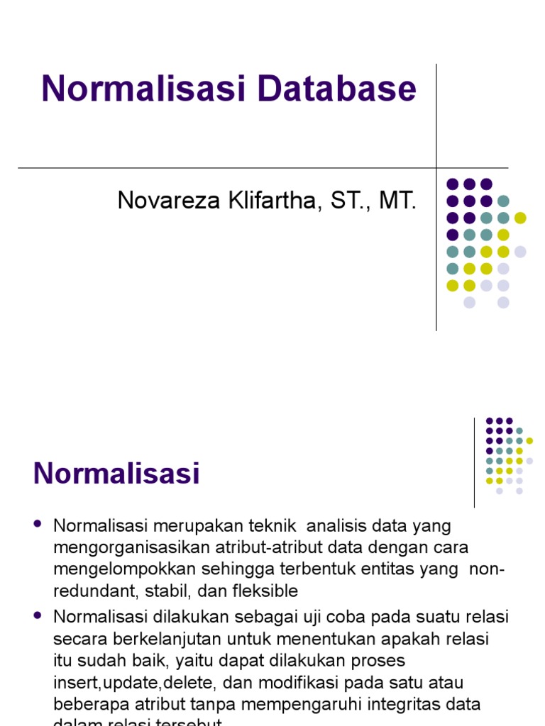Panduan Normalisasi Database 1NF-3NF | PDF | Metode & Bahan Ajar