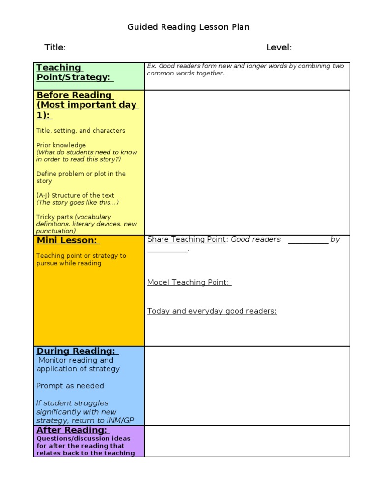 Guided Reading Lesson Plan for Anna's Magic Coat | PDF