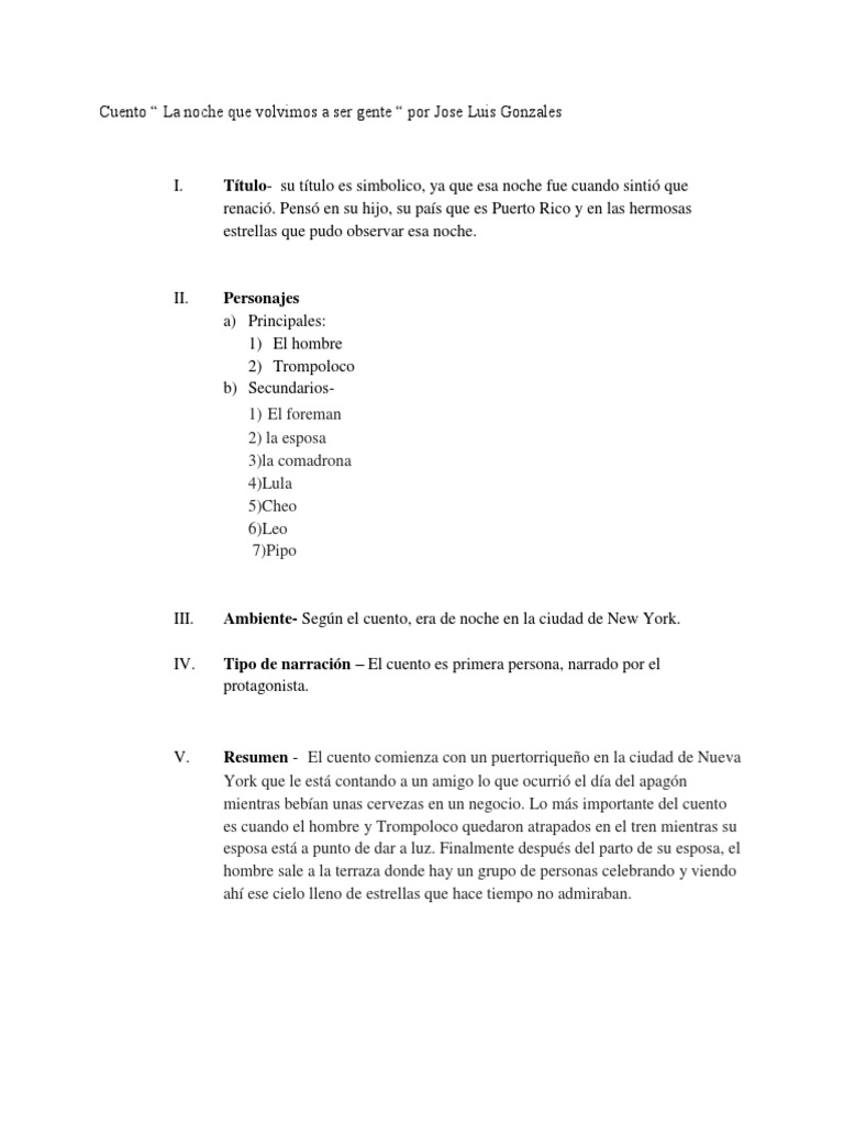 Analisis de Cuentos, Español | PDF | Narración | Cuentos