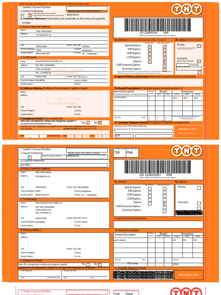 Awb TNT Navarra | Download Free PDF | Address (Geography) | Zip Code