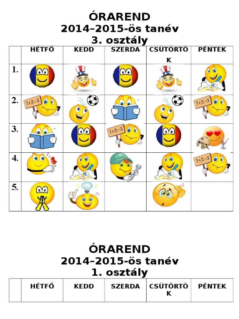 ÓRAREND 1.o | PDF