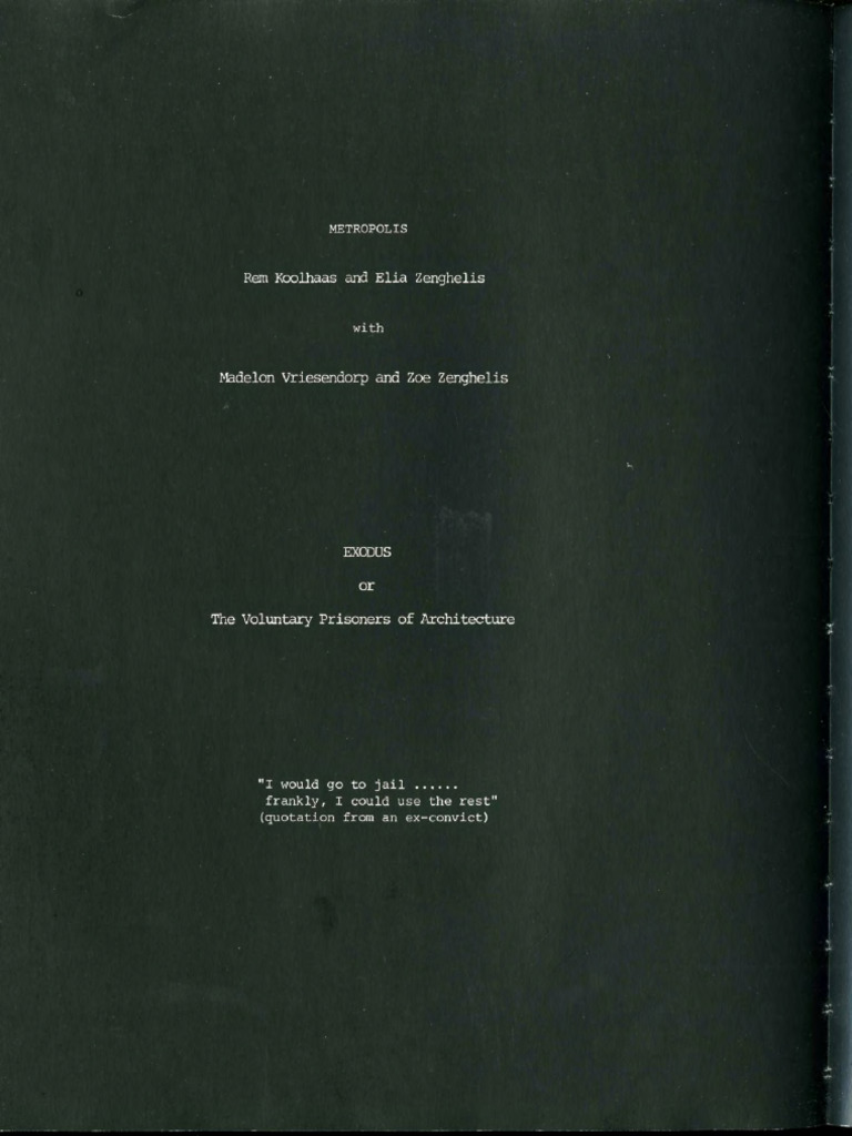 Rem Koolhaas Exodus | PDF
