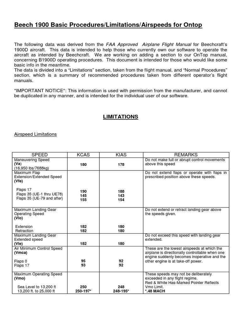 Beech 1900 Basic Procedures | PDF | Takeoff | Flap (Aeronautics)