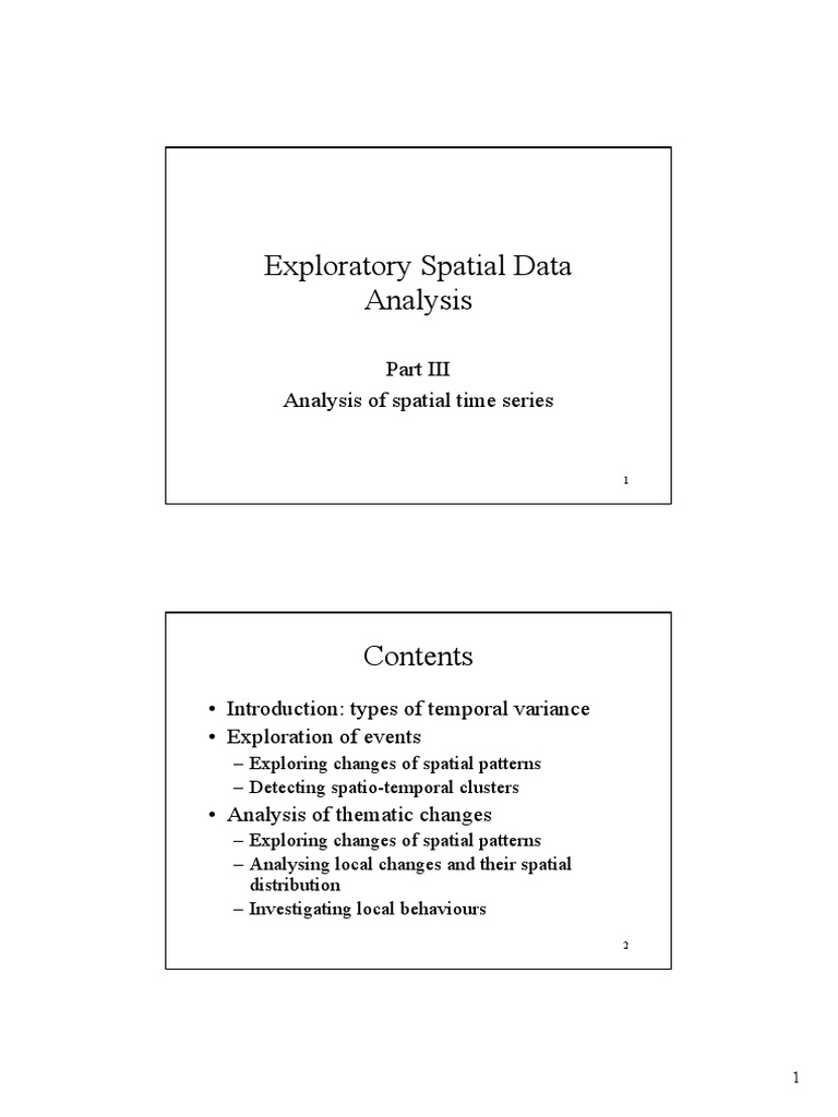 Exploratory Spatial Data Analysis | PDF | Map | Time
