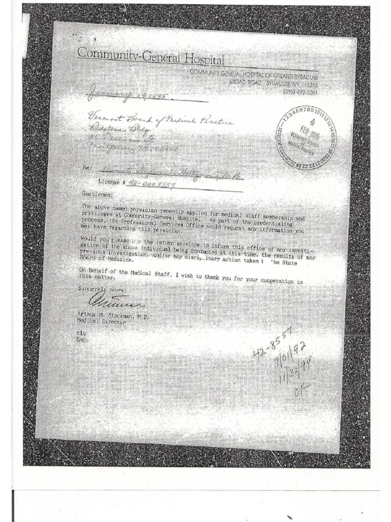 Osnat Geifman, M.D.'S Vermont License Applications | PDF