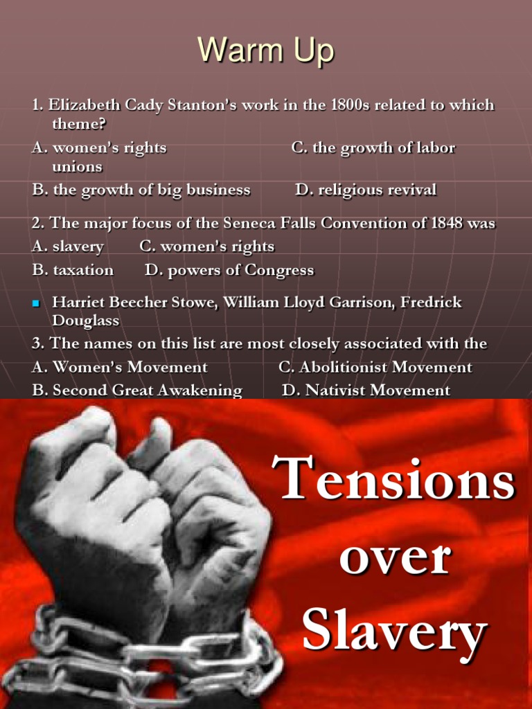 6 Tensions Over Slavery | PDF | Abolitionism In The United States ...