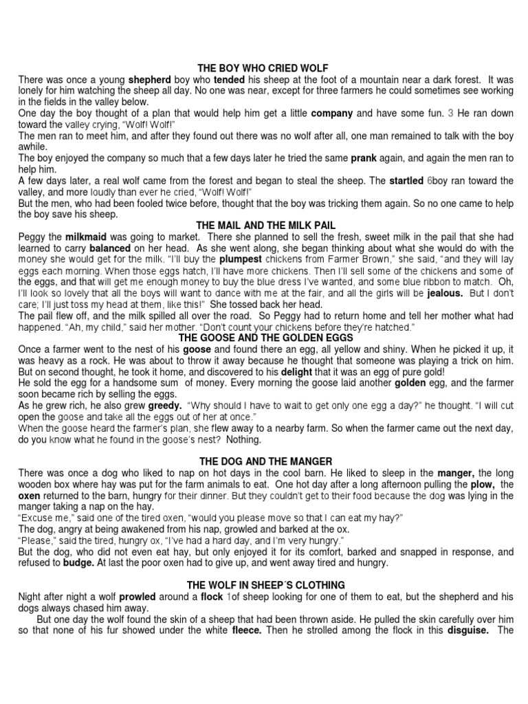 The Boy Who Cried Wolf | PDF | Anansi | Peter Rabbit