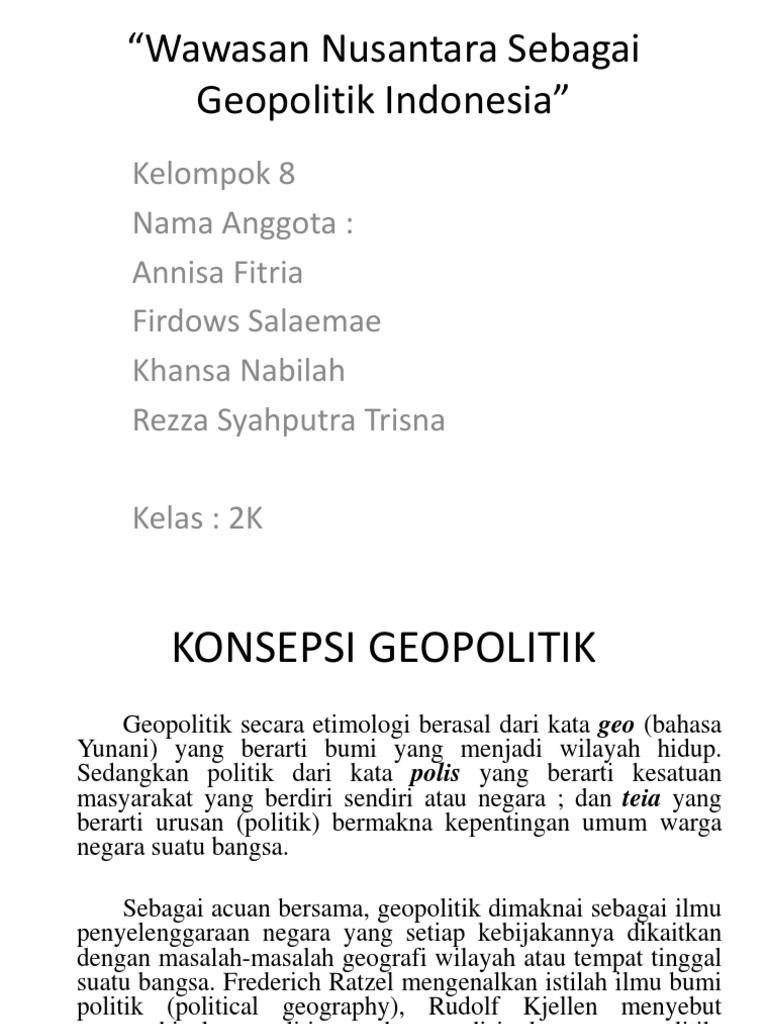 Wawasan Nusantara sebagai Fondasi Geopolitik Indonesia | PDF