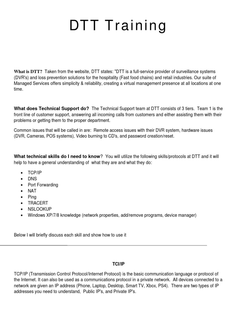 DTT Training | PDF | Port (Computer Networking) | Router (Computing)