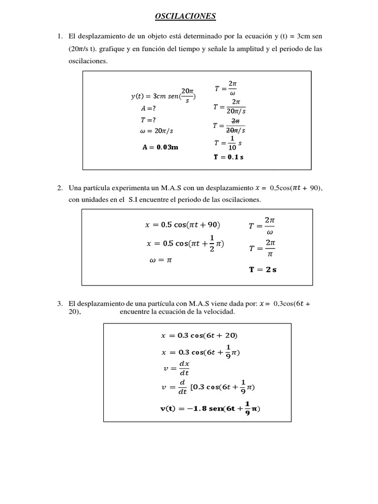 Movimiento Armónico Simple - Ejercicios Resueltos | PDF | Métodos y materiales de enseñanza