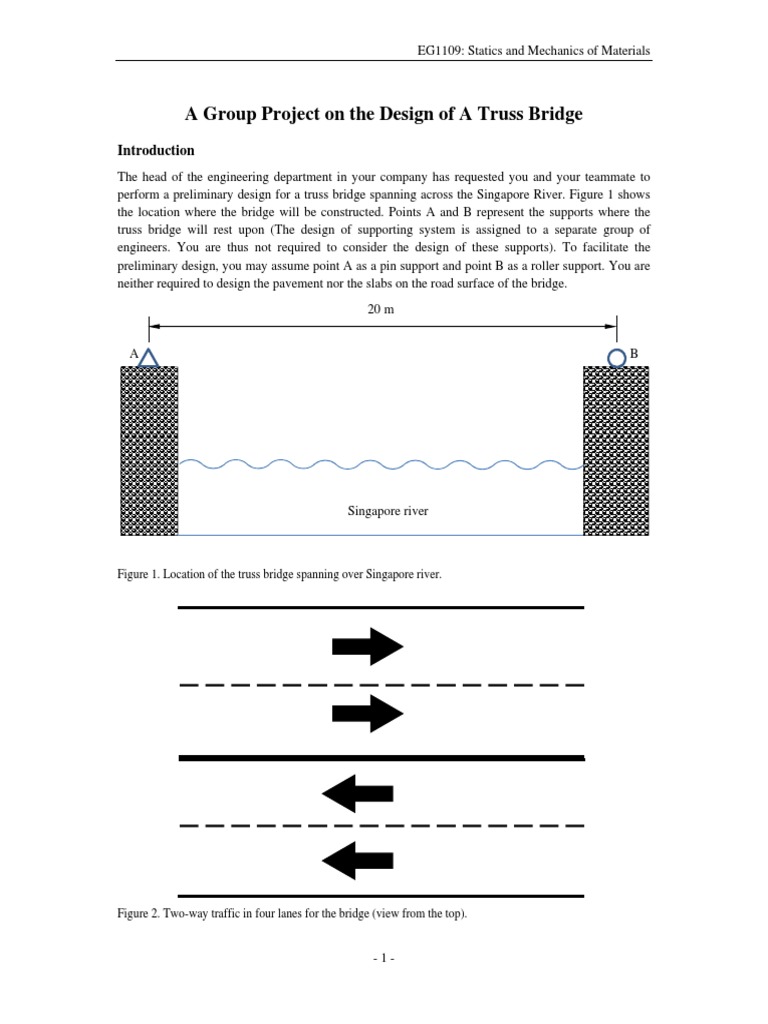 A Group Project On The Design of A Truss Bridge | PDF | Truss | Bridge