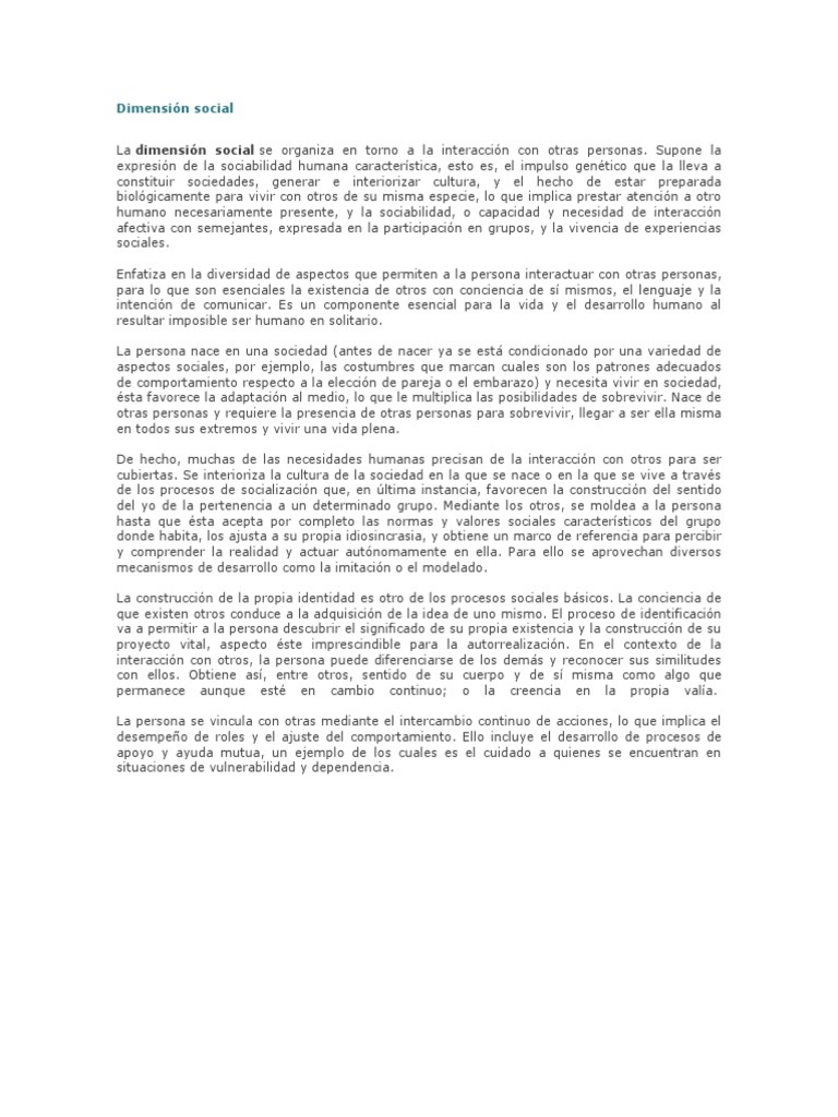 Importancia de la Dimensión Social en Niños | PDF | Socialización ...