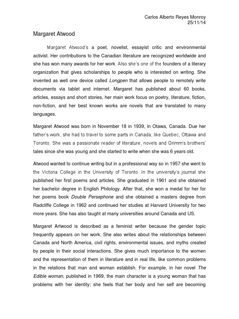 Margaret Atwood | PDF | Poetry | Science