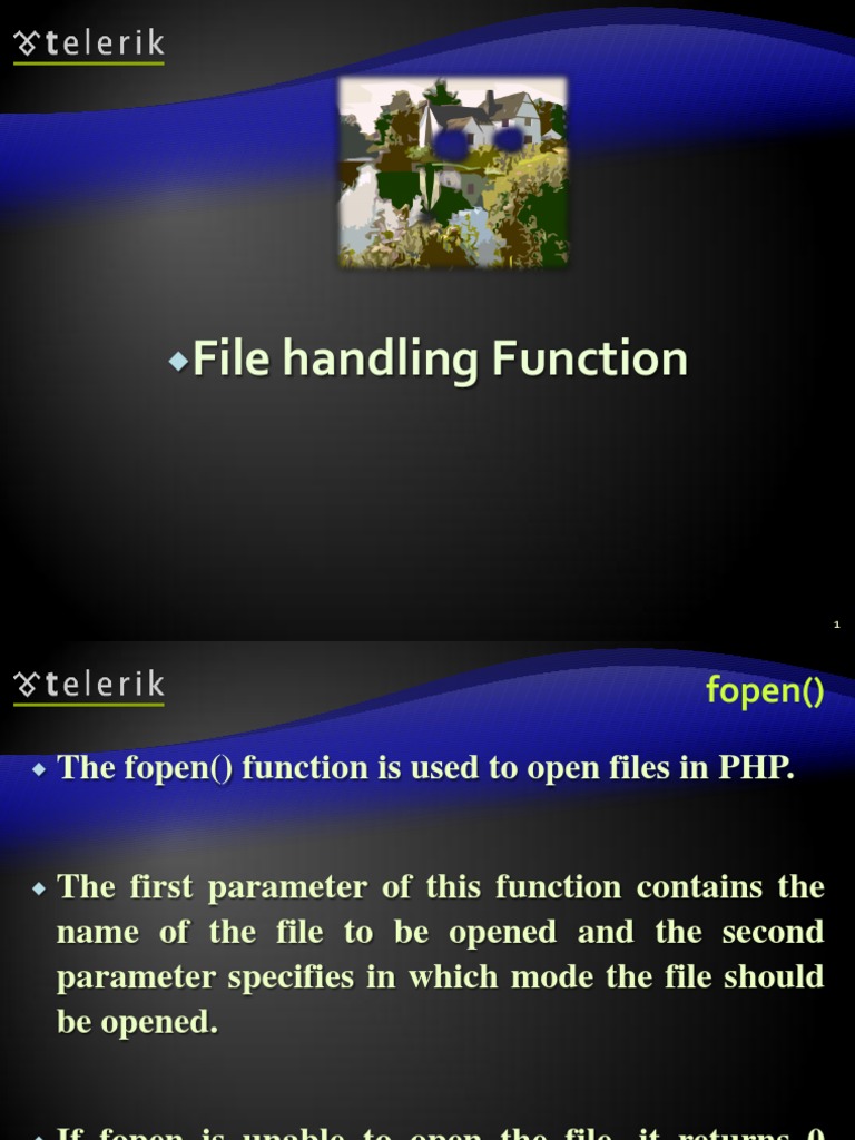 PHP File Handling Function | PDF | Filename | Php