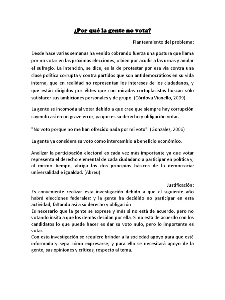 Por Qué La Gente No Vota | PDF | Votación | Elecciones
