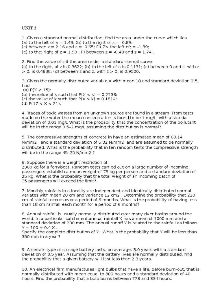 Ejercicios PH | PDF | Normal Distribution | Mean