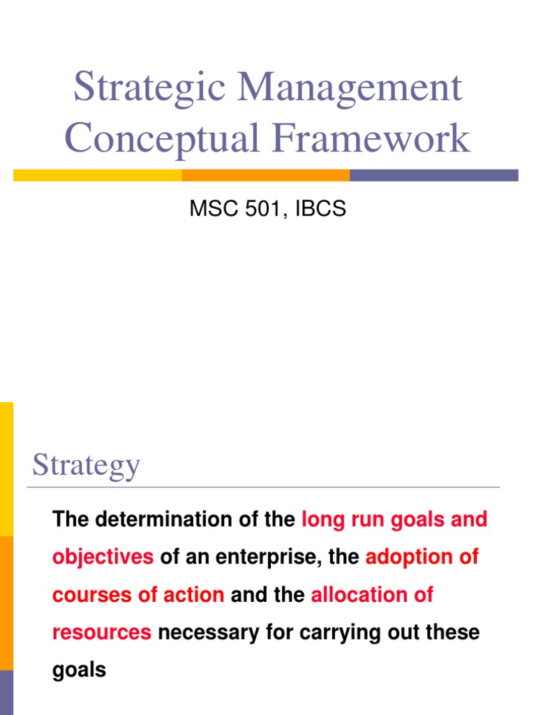 Strategic Management - Conceptual Framework | PDF