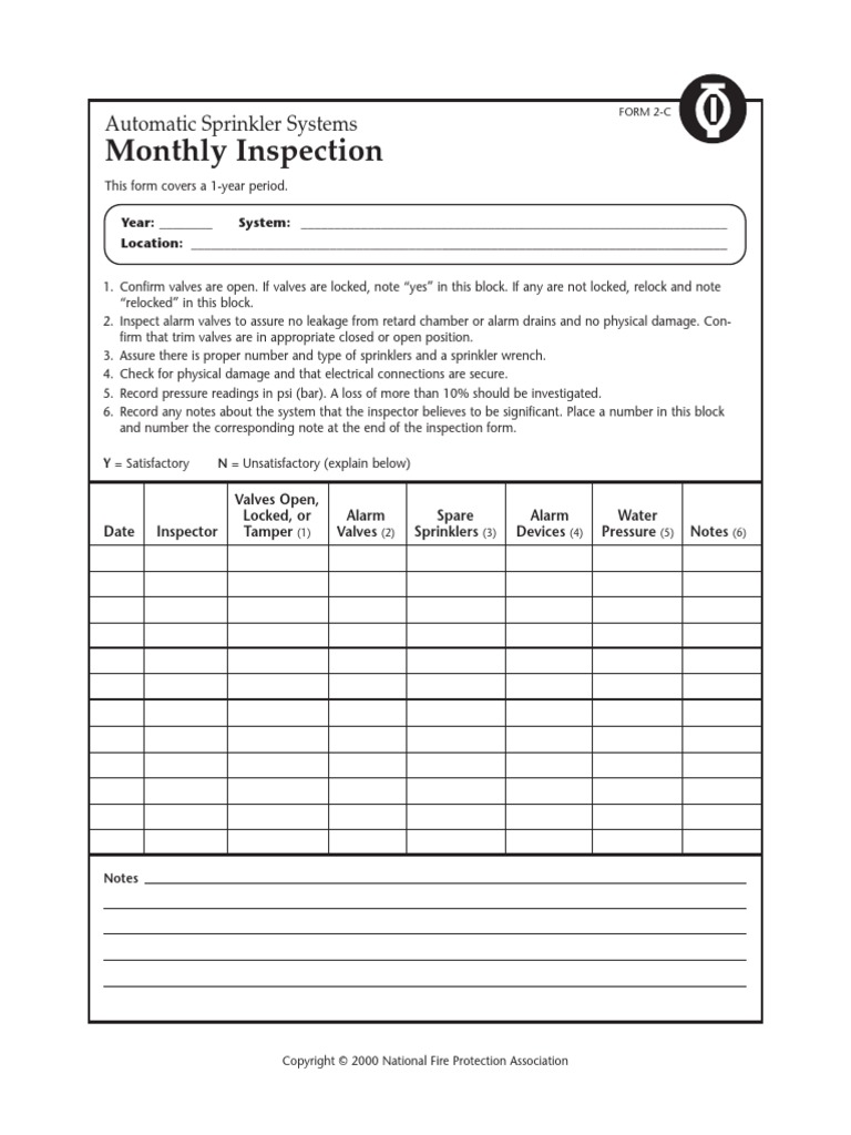 Monthly Inspection: Automatic Sprinkler Systems | PDF | Technology & Engineering