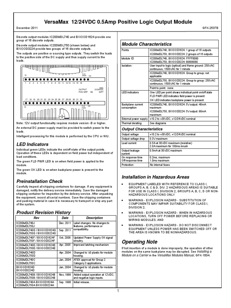 11.Gfk2537b Ic200mdl740 Do Module | PDF | Power Supply | Amplifier