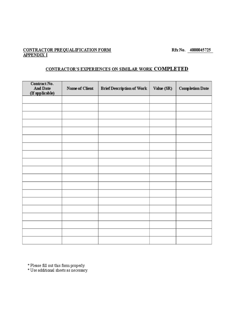 Attachments To General PQ Form-RFx 4000045725 | PDF | Business