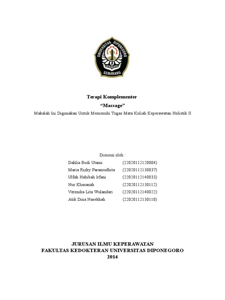 Makalah Massage, Terapi Pijat | PDF