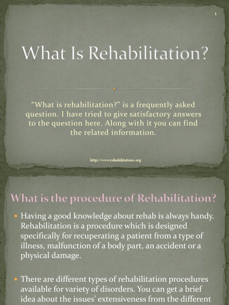 What Is Rehabilitation | PDF | Patient | Physical Therapy