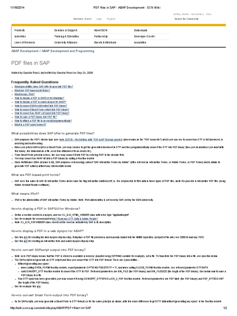 PDF Files in SAP ABAP Development | PDF | Portable Document Format ...
