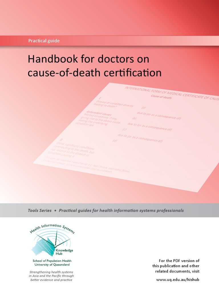 Death Certificate Handbook PDF | PDF