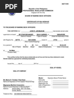 Marina Certificate of Sea Service | PDF