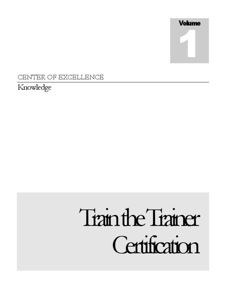 Train the Trainer Certification Guide | PDF | Adult Education | Classroom