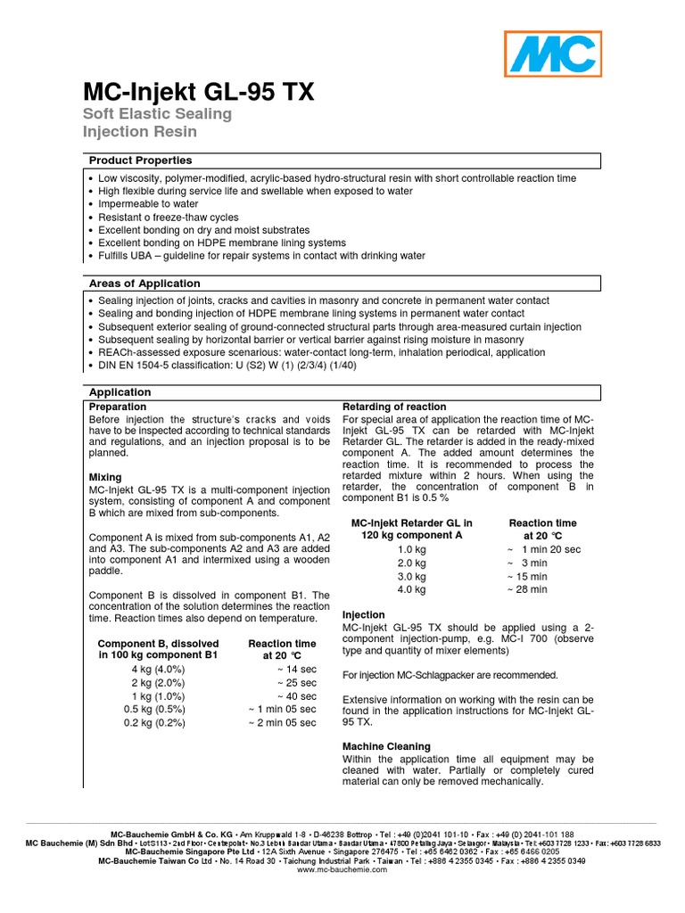104MC-Injekt GL-95 TX 0614 | PDF | Masonry | Water