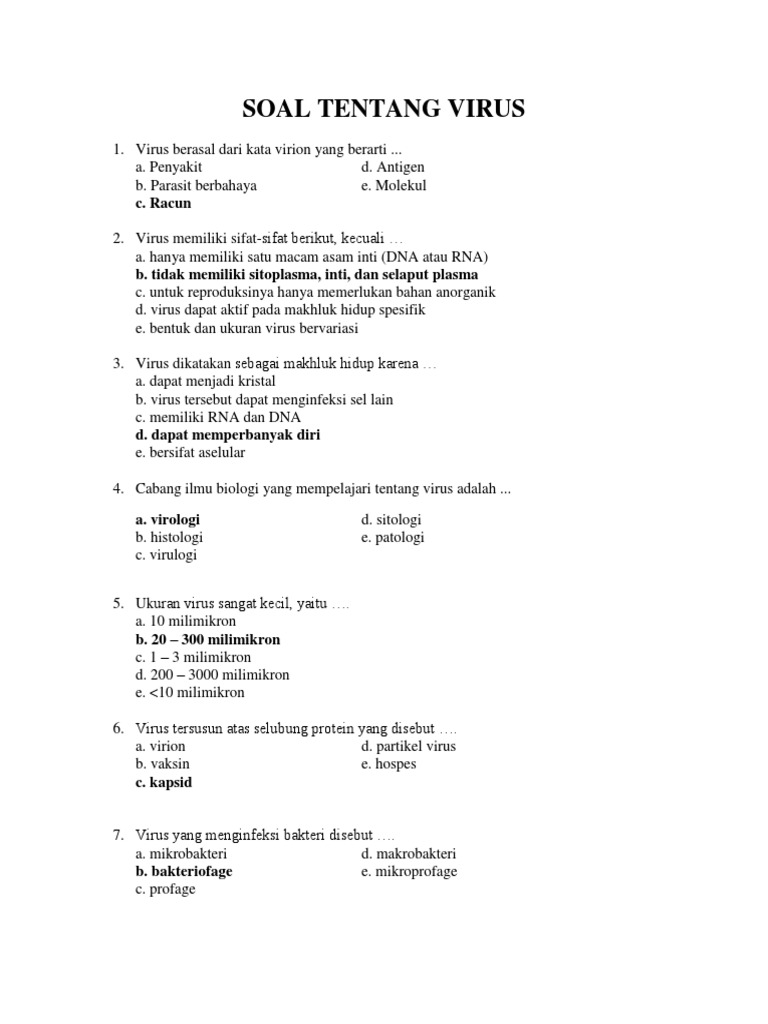 Soal Virus | PDF